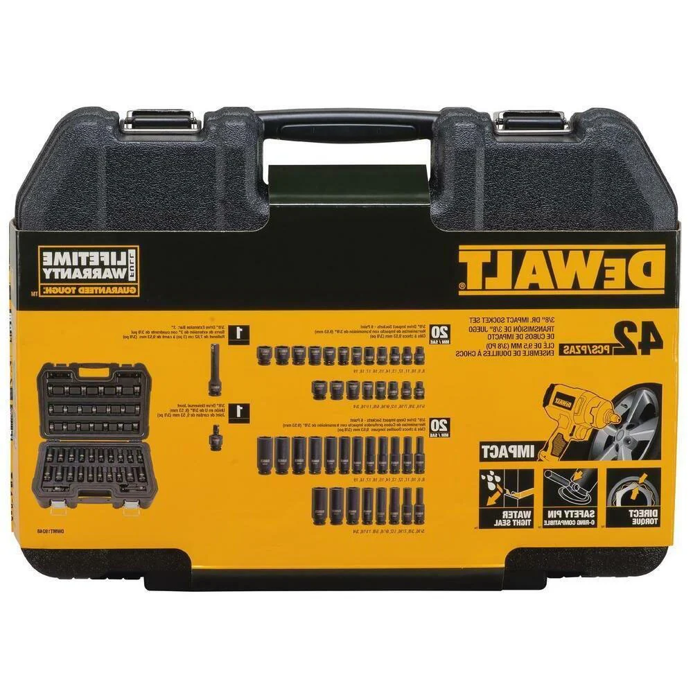 DWMT19248 42 Piece 3/8" Drive Combination Impact Socet Set, 6 Point ...